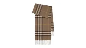 Burberry Mu Giant Chk Scarf - Vole Brown