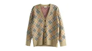 Burberry Gloria Check Cardigan - Sand Ip Check
