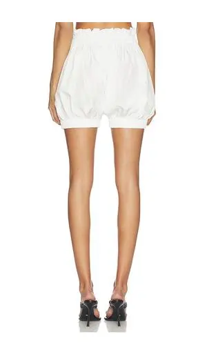 Norma Kamali Peasant Puff Short - White
