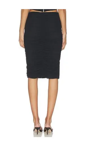 L'Agence Isodora Mesh Ruched Midi Skirt