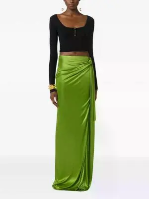 Elisabetta Franchi Draped Maxi Skirt With Side Slit