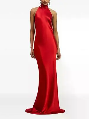 Ralph Lauren Chilton Halter Evening Dress - Red