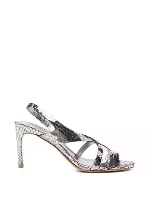 DEL CARLO Cannes Strappy Snakeskin-effect Sandals