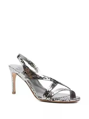 DEL CARLO Cannes Strappy Snakeskin-effect Sandals