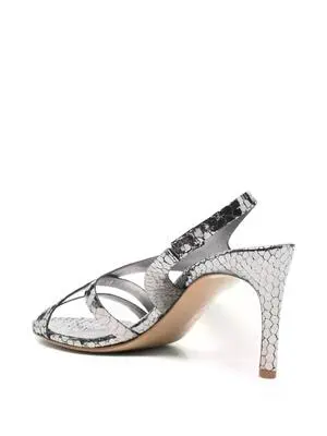 DEL CARLO Cannes Strappy Snakeskin-effect Sandals
