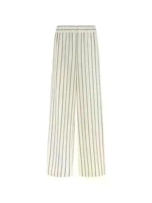Peserico Pinstriped Wide Leg Trousers - Neutrals