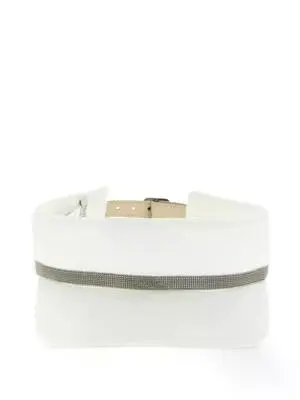 Brunello Cucinelli Shiny Band Visor - White