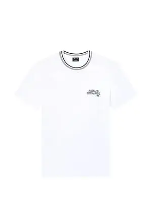 Armani Exchange Striped Collar T-shirt - White