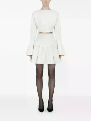 HAMZA Pleated Mini Skirt - White