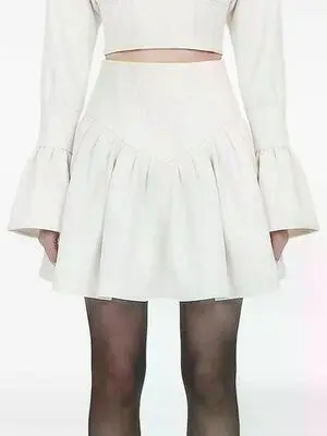 HAMZA Pleated Mini Skirt - White