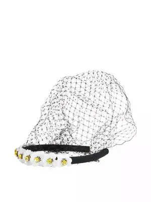 Red Valentino Floral Net Hairband - Black