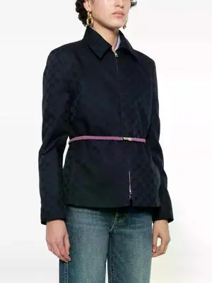 Gucci Logo-pattern Zip-up Jacket - Blue