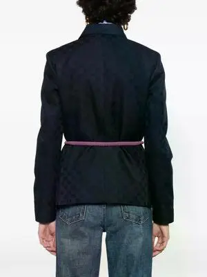 Gucci Logo-pattern Zip-up Jacket - Blue