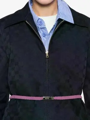 Gucci Logo-pattern Zip-up Jacket - Blue