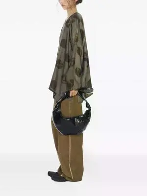 UMA WANG Tie Detail Printed Blouse - Green