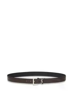Saint Laurent Logo Buckle Belt - Brown