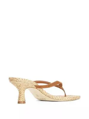 Staud Freja Woven Sandals Neutrals