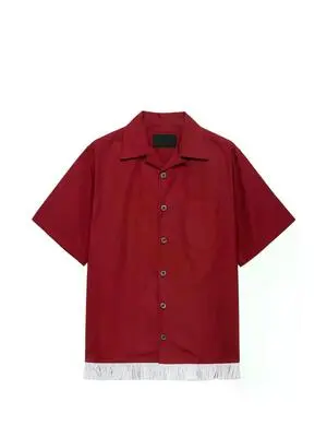 Prada Cotton Blend Fringed Bowling Shirt