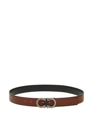 FERRAGAMO Reversible Gancini Belt - Brown
