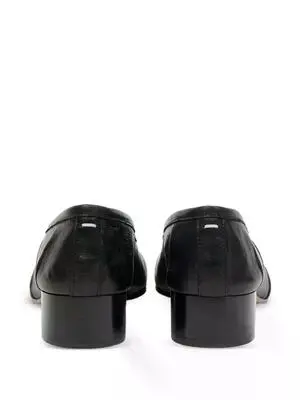 MAISON MARGIELA Tabi Leather Block Heel Pumps - Black