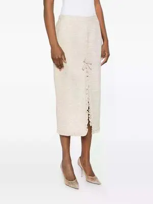 Alessandra Rich Bow-embellished Sequined Midi Skirt