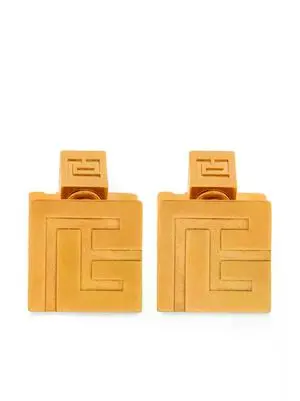 Balmain Pb Monogram Stud Earrings