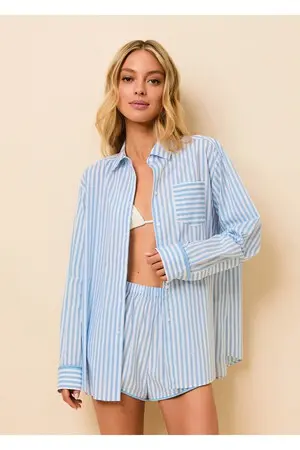 Solid & Striped Short Sleeve Shirts For Women