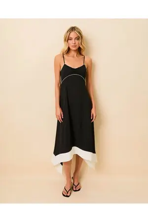 Solid & Striped Lennox Luxe Drape Midi Dress