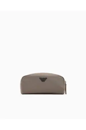 Emporio Armani Recycled Nylon Make-up Bag - Brown