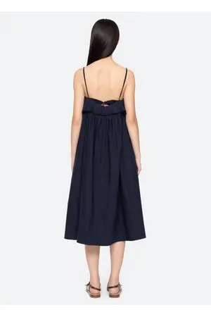 Sea Lois Twill Tank Midi Dress - Black