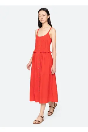 Sea Alberte Tank Midi Dress - Red