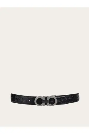 FERRAGAMO Adjustable Gancini Belt - Black