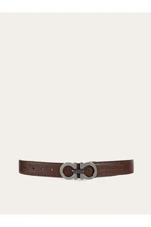 FERRAGAMO Adjustable Gancini Belt Natural