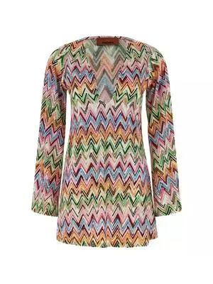 Missoni Zigzag Openwork V-neck Dress