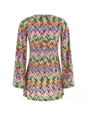 Missoni Zigzag Openwork V-neck Dress