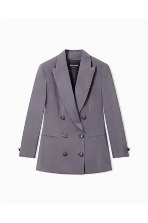 Giorgio Armani Washed Silk Double-breasted Jacket