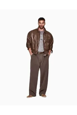 Giorgio Armani Nappa Lambskin Bomber Jacket - Natural