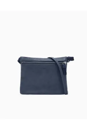 Giorgio Armani Pebbled Leather Crossbody Bag - Blue