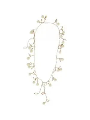Red Valentino Beaded Leaves Necklace - Gold