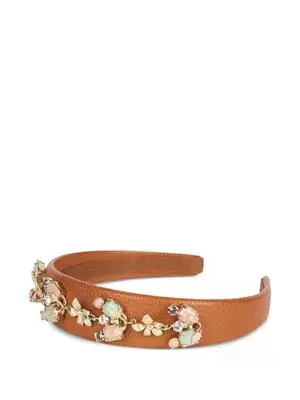 Red Valentino Floral Embellished Headband - Brown