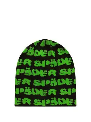 SP5DER Logo Skully Beanie - Black