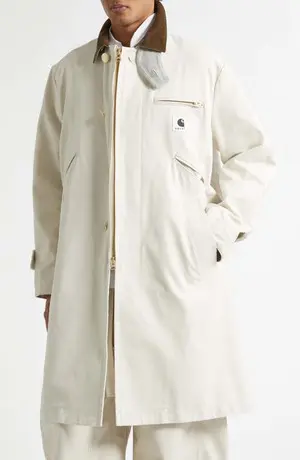 Sacai X Carhartt Wip Duck Canvas Balmacaan Coat