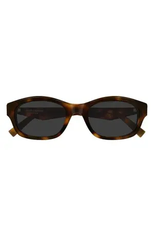 Saint Laurent 53mm Rectangular Sunglasses - Havana