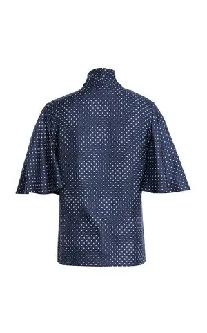 Françoise Alessa Polka-dot Silk Blouse
