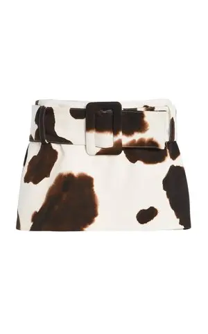 Françoise Clover Cow-hide Mini Skirt - Print