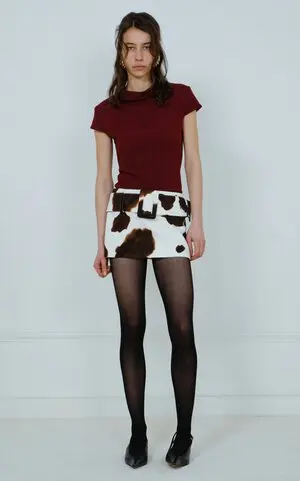 Françoise Clover Cow-hide Mini Skirt