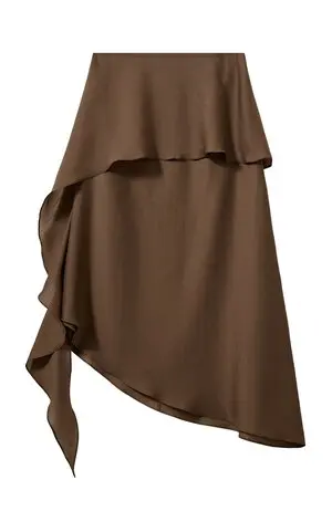 THE GARMENT Eleanor Overlay Midi Skirt - Brown
