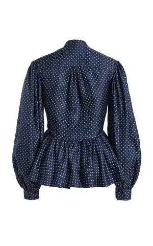 Françoise Caroline Polka-dot Silk Blouse