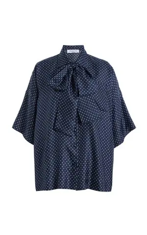 Françoise Blake Silk Polka-dot Shirt
