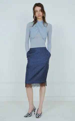 Françoise Layla Lace-trim Midi Skirt